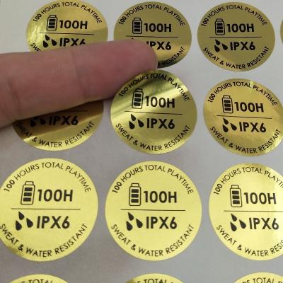 China Adesivos personalizados com impressão em foil dourado, etiquetas metálicas em relevo e adesivos metálicos personalizados à venda