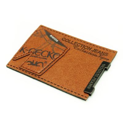 China Identifiable Leather Garment Tags , Leather Jeans Patch Self Adhesive Tape Finishing for sale
