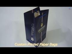 custom personalised wine bottle paper bags packaging with design printing