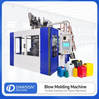China Hydraulic servo motor extrusion blow molding machine producing 20 liters HDPE plastic jerrycan oil bottle single station for sale