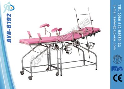China Two Sections Simple Manual Obstetric Delivery Bed Gynecology Chair Pink for sale