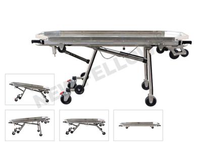 China Stainless Steel Automatic Loading Funeral Stretcher With Detachable Tray for sale