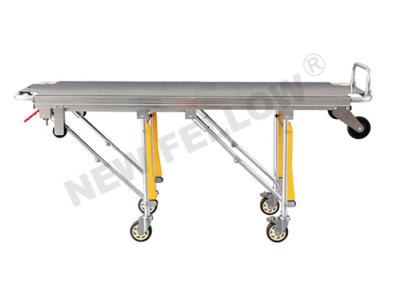 China High strength Aluminum Alloy Foldable Funeral Stretcher Trolley For Hospital for sale