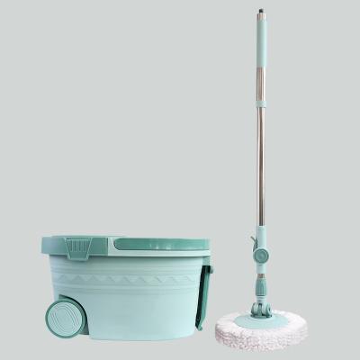 China Indoor Floor Cleaning Spin Mops And Buckets  With Retractable Handle 1.1M 360 Mop And Bucket for sale