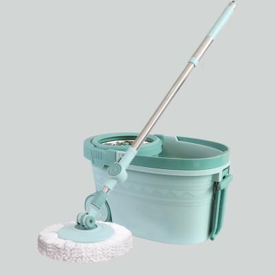 China Indoor Floor Cleaning Spin Mops And Buckets  With Retractable Handle 1.1M 360 Mop And Bucket for sale