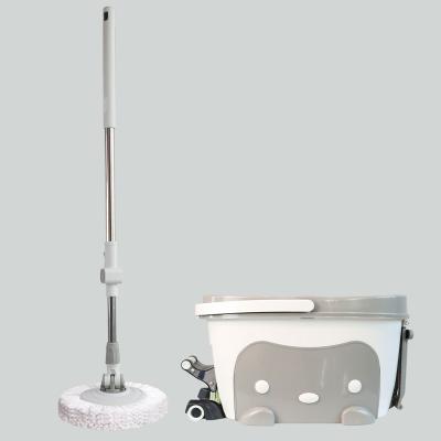 China Easy Cleaning Hand Press Swivel Mop And Bucket Microfiber Magic Mop With Bucket for sale