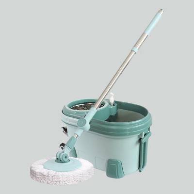 China 360 Spin Microfiber Twist Mop And Bucket Steel Pole With Twist Handle Squeeze Mop And Bucket Set for sale