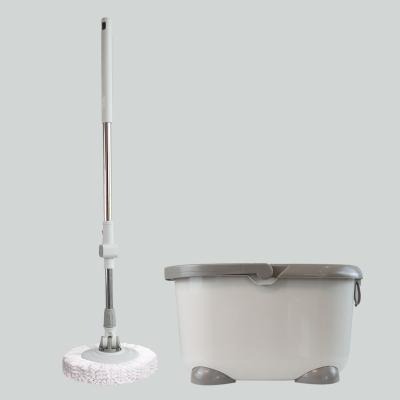 China Magic Smart Round Rotating Mop And Bucket 6L Kitchen Floor Easy Wring With Stainless Steel Bucket for sale
