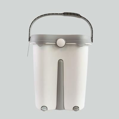 China Hands Free Flat Floor Mop And Bucket With Wringer Set Wet And Dry Use Home Floor Cleaning System for sale