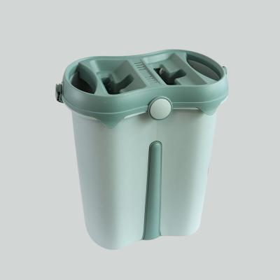 China Self Wringer Flat Mops And Buckets Hands Free Reusable Washable Microfiber Flat Mop With Wringer for sale