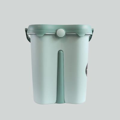 China Self Wringer Flat Mops And Buckets Hands Free Reusable Washable Microfiber Flat Mop With Wringer for sale