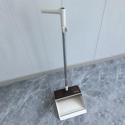 China Household Long Handle Plastic Broom Brush Dustpan Set With Cleaning Tooth for sale