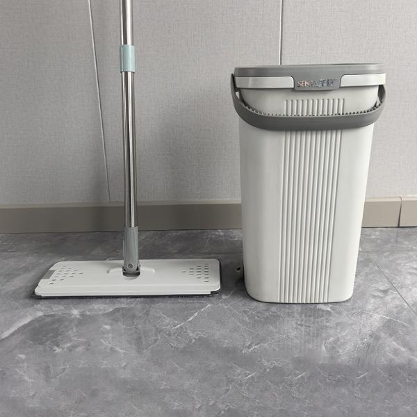 Quality Professional Home Cleaning Microfibre Flat Mop And Bucket Plastic Handle 4.5L for sale