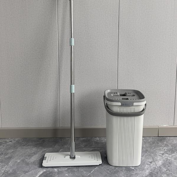 Quality Stainless Steel Handle Flathead Mop And Bucket 4.5L Washable Flat Floor Mop for sale