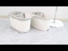 Magic Smart Round Rotating Mop And Bucket 6L Kitchen Floor Easy Wring With Stainless Steel Bucket
