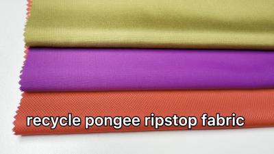 China ocean recycle 240T pongee 2MM ripstop Polyester fabric for dress jacket for sale