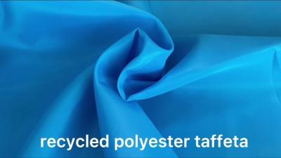 China water proof taffeta fabric recycled polyester 210T Taffeta Rpet fabric for lining for sale