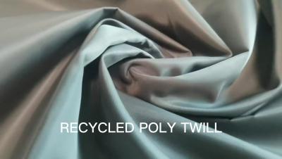 China 75gsm75d * 75D recycled polyester twill taffeta fabric breathable for reusable bags for sale