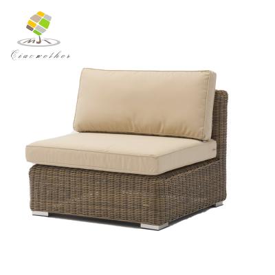 China PE Wicker Rattan Furniture Patio Sofa Set Aluminum Frame Outdoor Sectional Conversation Sofa for sale