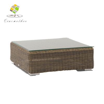 China PE Wicker Rattan Furniture Patio Sofa Set Aluminum Frame Outdoor Sectional Conversation Sofa for sale