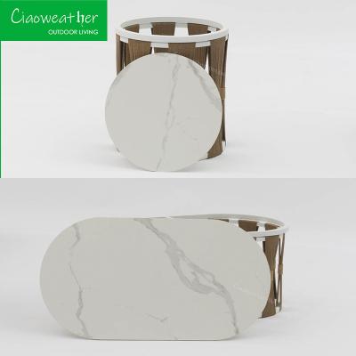 Cina Luxury Modern Design Outdoor Furniture Set Cornice in alluminio Divani da giardino con cuscino tappezzeria impermeabile in vendita