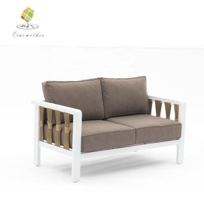 Cina Mobili da esterno salotto patio giardino divano set alluminio design moderno per esterno in vendita