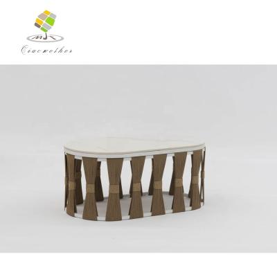 Cina Mobili da esterno salotto patio giardino divano set alluminio design moderno per esterno in vendita