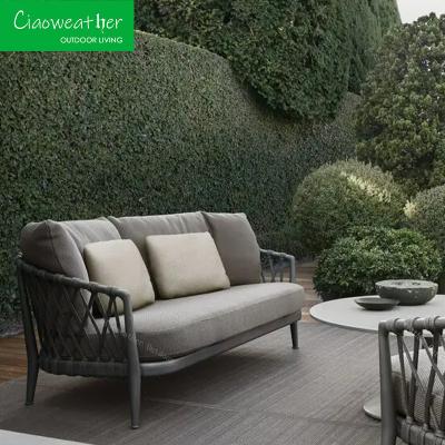 China Divan Living Room Indoor Outdoor Furniture Chaise Lounge Sofa Chair Set with Waterproof Cushion Garden Sofa Lounge Chair for sale