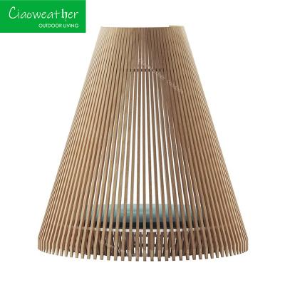 China Geen gevouwen modern design alle weersomstandigheden afgeknopte ronde buitendagbed met luifel voor tuinpark resort hotelmeubilair Te koop