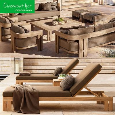 Cina Set mobili da esterno in teak Divano da giardino in design moderno con colore personalizzato in vendita