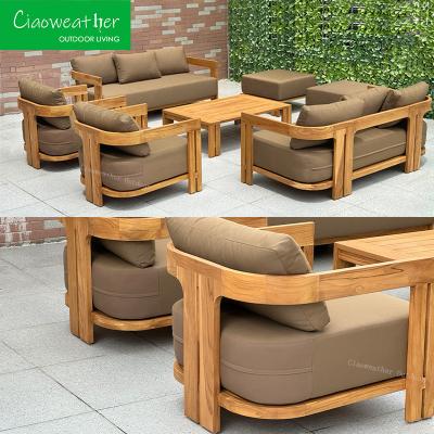 Cina Set mobili da esterno in teak Divano da giardino in design moderno con colore personalizzato in vendita