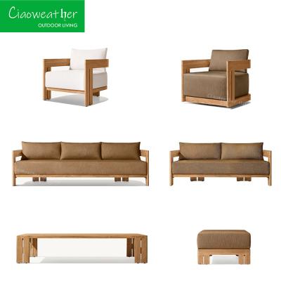 Cina Set mobili da esterno in teak Divano da giardino in design moderno con colore personalizzato in vendita