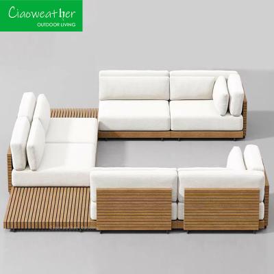 Cina Modern Teak Outdoor Sofa Set In Legno Massello Protezione Solare Impermeabile Hotel Giardino Patio in vendita