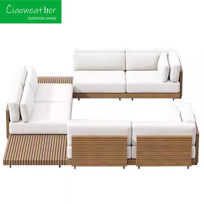 Cina Modern Teak Outdoor Sofa Set In Legno Massello Protezione Solare Impermeabile Hotel Giardino Patio in vendita