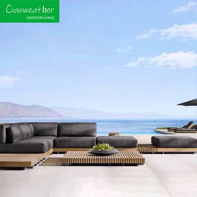 Cina Modern Teak Outdoor Sofa Set In Legno Massello Protezione Solare Impermeabile Hotel Giardino Patio in vendita