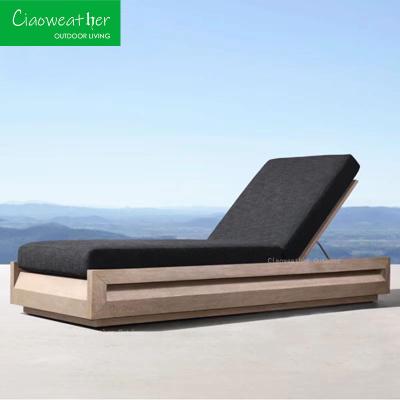 China Modern Outdoor Furniture Luxury Resort Beach Chaise Villa Pool Lounge Chairs Outdoor Pool Teak Outdoor Sun Lounge Chair for sale