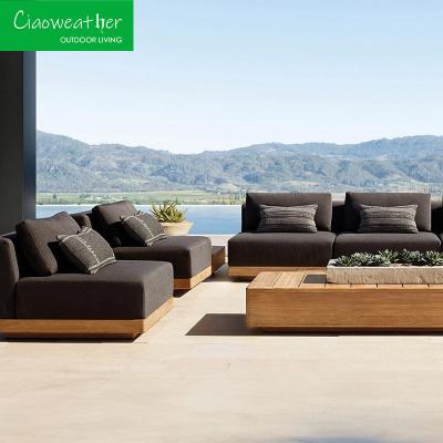 Cina Divano da giardino in legno di teak di colore personalizzato per combinazioni all' esterno in patio in vendita
