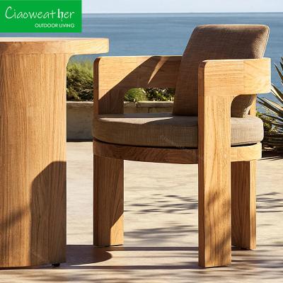 Cina Moderno design personalizzato colore legno massello di teak cortile sedile da pranzo poltrona e sedile laterale set per mobili da giardino in vendita