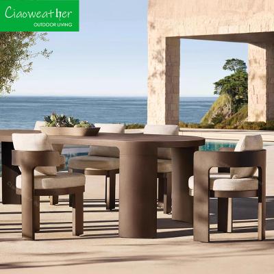 Cina Moderno design personalizzato colore legno massello di teak cortile sedile da pranzo poltrona e sedile laterale set per mobili da giardino in vendita