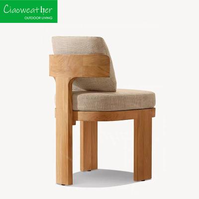 Cina Moderno design personalizzato colore legno massello di teak cortile sedile da pranzo poltrona e sedile laterale set per mobili da giardino in vendita