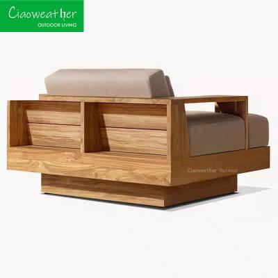 Cina Modern Waterproof Latest Design Outdoor Courtyard Teak Wood Garden Sofa Set Per Il Tempo Libero Sul Patio in vendita