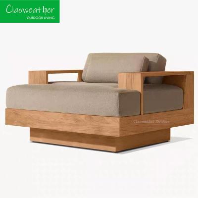 Cina Modern Waterproof Latest Design Outdoor Courtyard Teak Wood Garden Sofa Set Per Il Tempo Libero Sul Patio in vendita