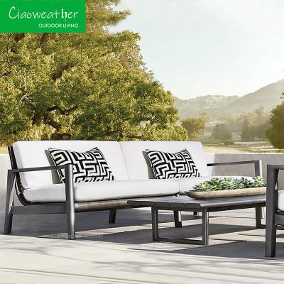 Cina Mobili per esterni Divano da giardino con cuscino per soggiorno e tessuto impermeabile in vendita