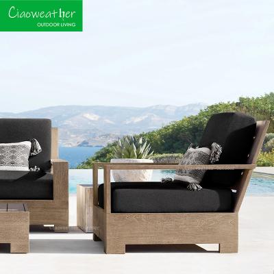 Cina Stoffa resistente all' acqua e cuscino di schiuma per esterni Divano in teak moderno personalizzato in vendita
