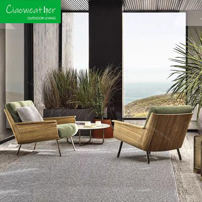 Cina Arredamento esterno Set giardino Cornice in legno di teak Moderno Soggiorno Patio Sedie Arredamento in vendita