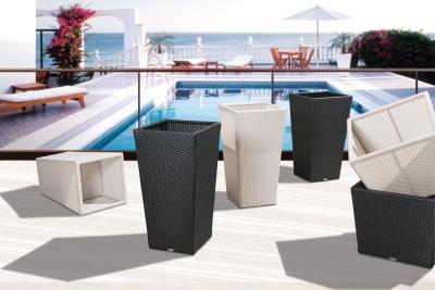 China Rattan Boxes Wicker Planter amp Customized Shape Accepted amp Country Design Style amp Long Outdoor Flower Pot Planter for sale