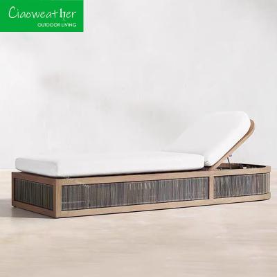 中国 室外用 ティーク木 家具 モダンデザイン 庭 リクライナー マシッド 木製 ティーク リビング チェイス シングル ソングル ベッド 販売のため