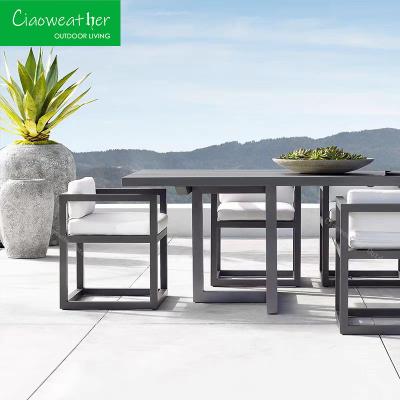 China Waterdicht Tuin Hotel Teak Massief Hout Eettafel Set voor Villa Hof Buiten tafels en stoelen Vrije tijd Meubelen Te koop