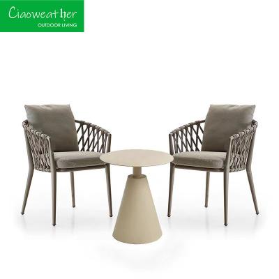China Waterdicht kussen hotel buiten metalen zijtafel voor modern design stijl tuin patio aluminium meubels Te koop
