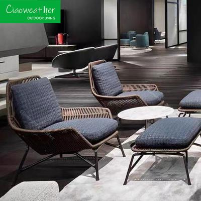 China Outdoor Furniture Wicker Patio Sets for Terrace Leisure Sofa Chair in Modern Style and Weather-Resistant Materials for sale